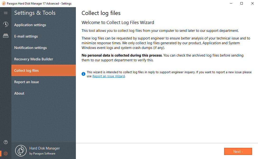 How to Collect Log Files in Paragon Hard Disk Manager – Paragon Support